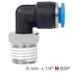 PU HOSE FITTING ELBOW 6MM-3/8 F